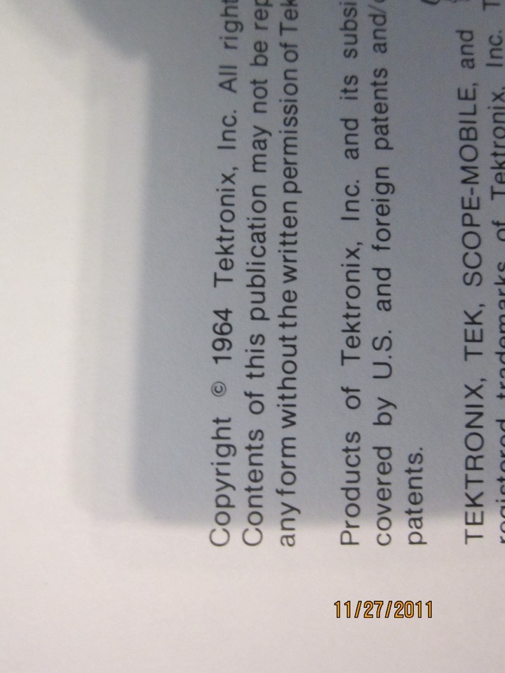 Tektronix Type 547 Oscilloscope Instruction Manual 070-398 | eBay