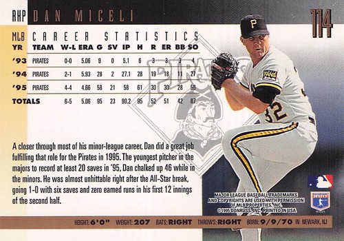 1996 Donruss #114 Dan Miceli Press Proofs | eBay