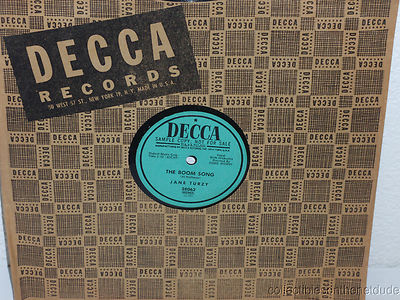 JANE TURZY The Boom Song/Little Train A-Chuggin In My Heart PROMO 78 ...