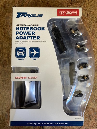 Targus PAPWR200U Universal Auto/Air Notebook Power Adapter 120 Watts ...