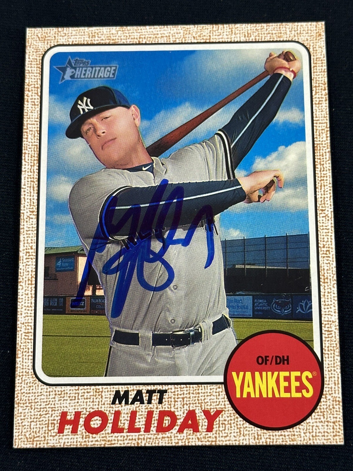 2017 Topps Heritage #330 Matt Holliday Signed New York Yankees Card ...