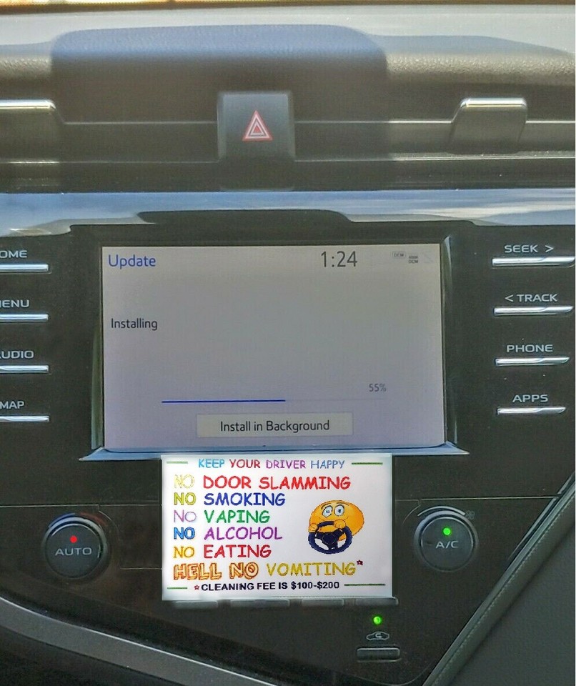 Vomit sticker ,car rules sticker ,warning sticker for ride share ...