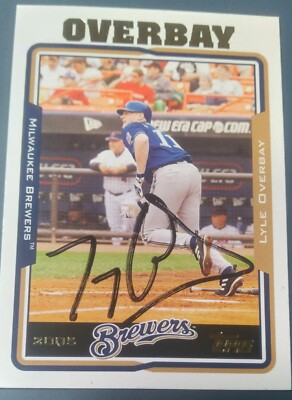 Lyle Overbay 2005 Topps Hand Signed Card, Brewers, Yankees | eBay