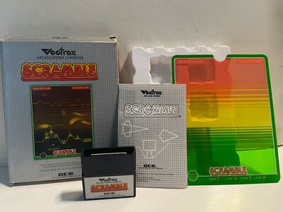 Scramble (Vectrex, 1982) CIB Complete w Manual/Overlay/Sleeve Authentic ...
