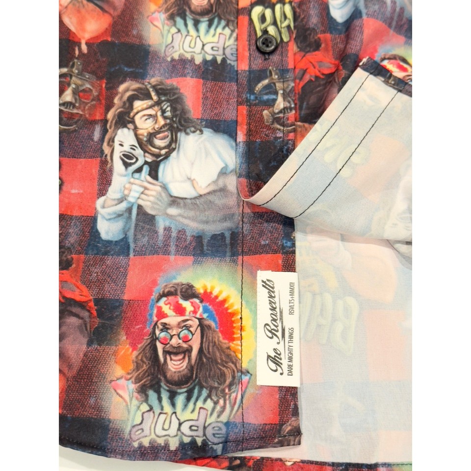 RSVLTS WWE Mens Mick Foley Short Sleeve Button Up Shirt "Have a Nice ...