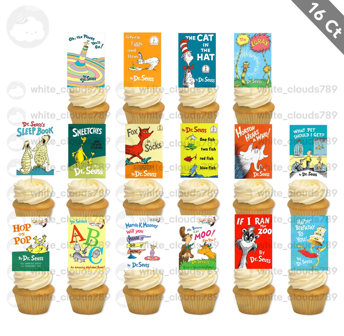 Dr Seuss Abc Cupcake Toppers
