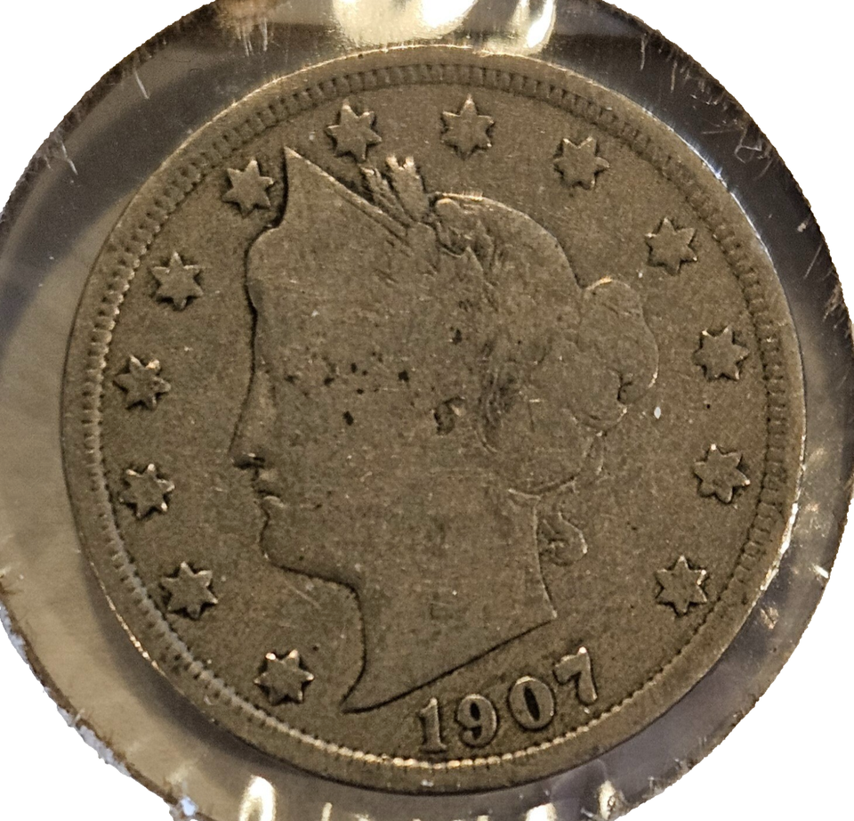 1907 Liberty V Nickel VG US Coin Authentic 5c five cents | eBay