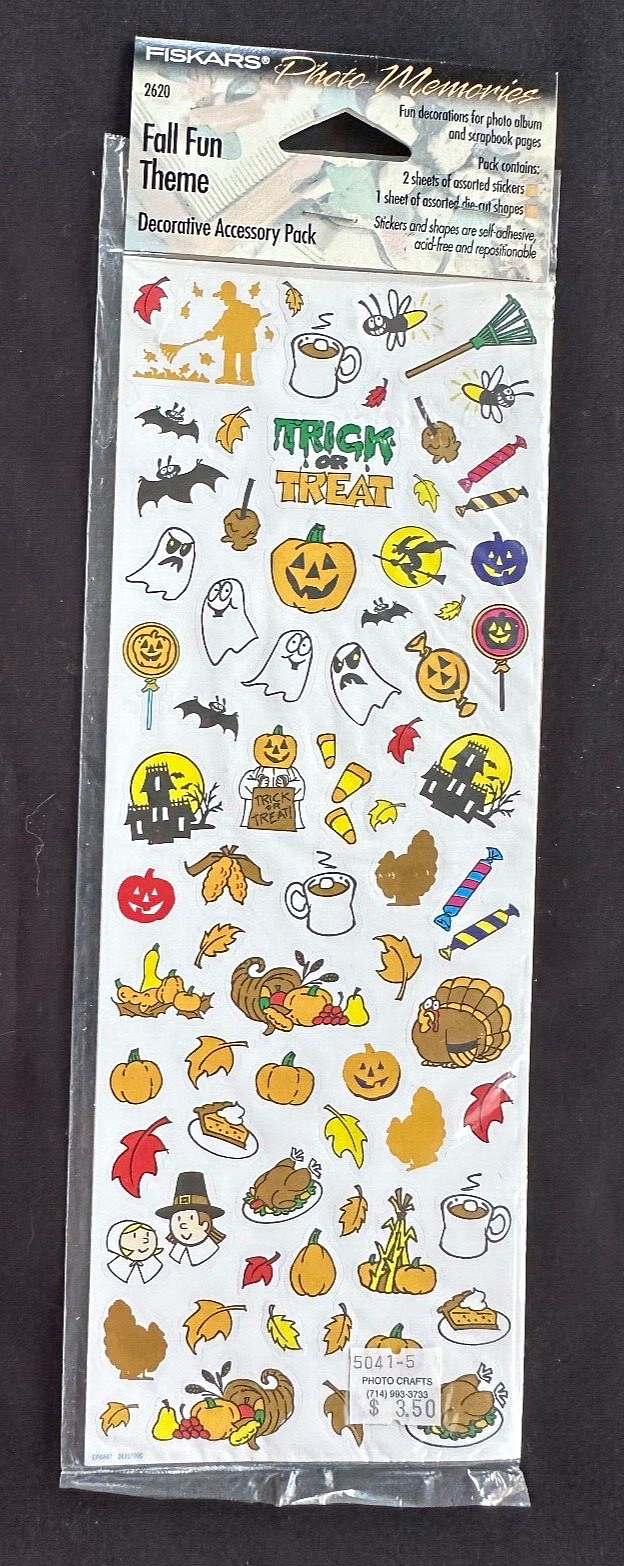 Fiskars FALL FUN 2 Sheets of Stickers & 1 Sheet of Die Cuts ...