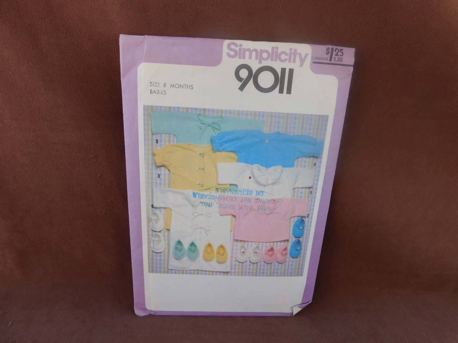 vtg Simplicity Baby Kimono & Booties Size 6 Months Uncut Pattern 9011 ...