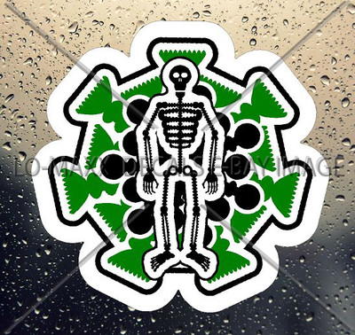 Atomic Skeleton Tribal Futurism Original Graphic Design Printed Vinyl ...