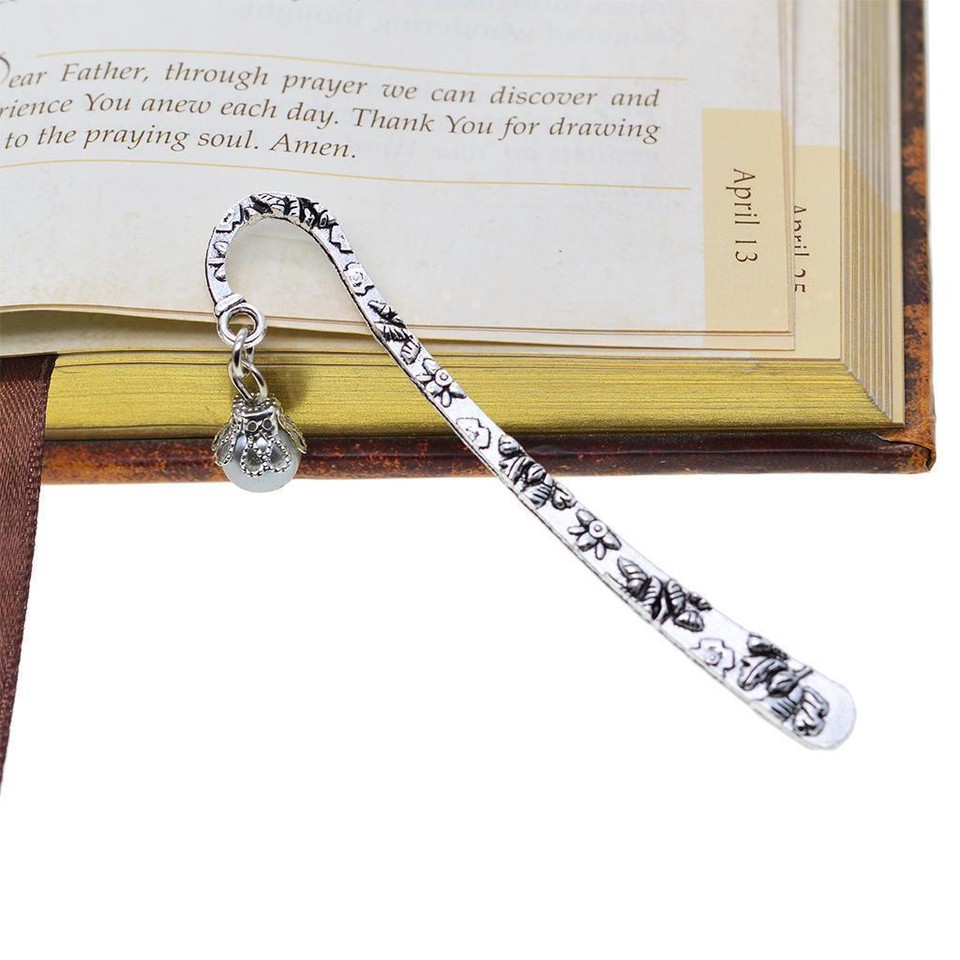 20pcs Silver Metal Bookmarks Book Mark With Hook Jewelry Findings DIY ...