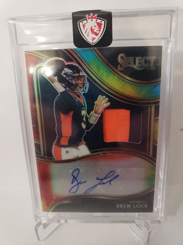 2020 Drew Lock Select Signature Memorabilia Auto Tie-Dye 08/15 Broncos ...