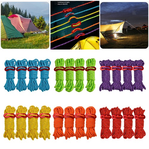 4Pack Nylon Reflective Trip Guyline Tent Awning Gazebo Rope Cord ...