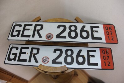 Set 2 pair germany license plate original | eBay