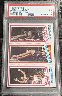 1980 Topps Kareem Abdul Jabbar John Shumate Larry Demic PSA 5 EX #167 ...