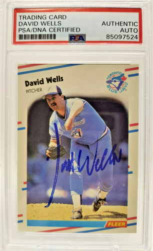 DAVID WELLS AUTO Rookie GLOSSY 1988 Fleer Update U-69 PSA DNA Signed ...