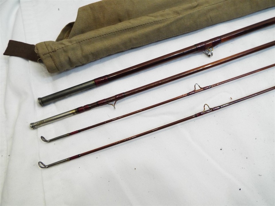Vintage Orvis Manchester Bamboo 3-piece Fishing Pole Rod Set 8-1/2' 2 ...