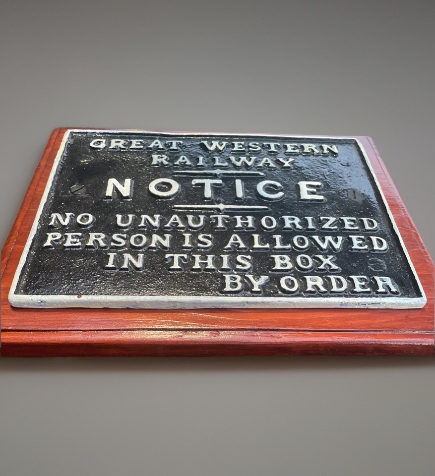 GWR Great Western Railway Notice sign signal box door plate | eBay UK
