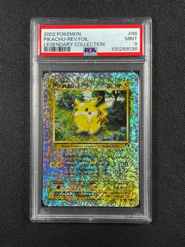 PIKACHU REVERSE FOIL PSA 9 2002 POKEMON #86 LEGENDARY COLLECTION MINT ...