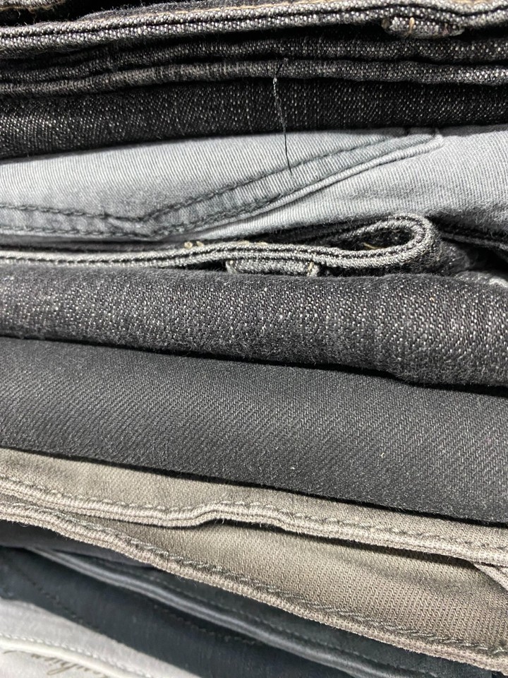 Bulk Denim Jeans Lot 10+ lb Mens Womens Scrap Crafting Blue Colored ...