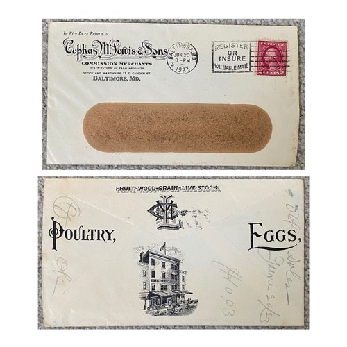 1923 2c Cephas Lewis Poultry Eggs Livestock ADV Baltimore MD Classic ...