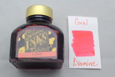 Diamine 80ml Fountain Pen Bottled Ink Coral | eBay