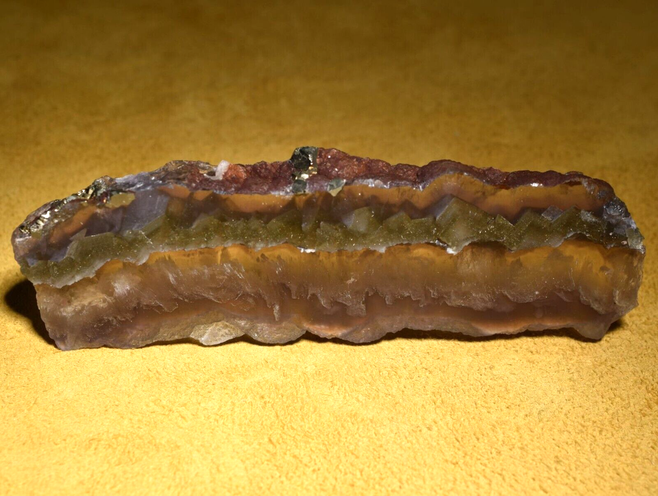 Fluorite With Pyrite & Barite Inclusions Polished Slab From Inner ...