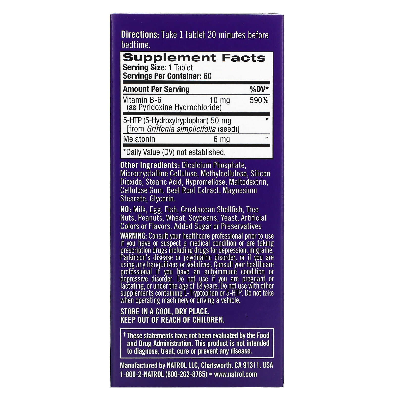 Melatonin + 5-HTP, Advanced Sleep, 60 Bi-Layer Tablets | eBay