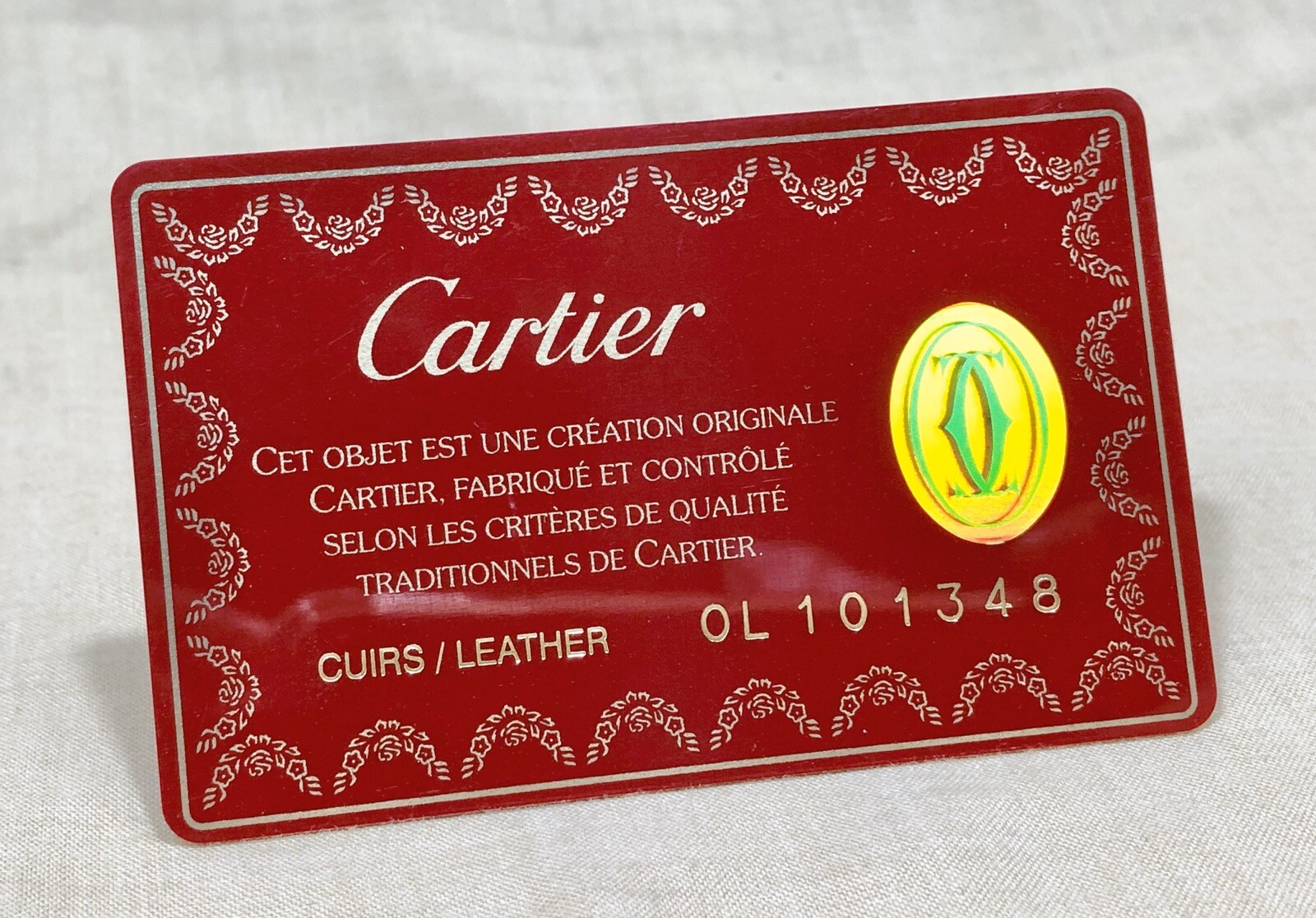 CARTIER Leather BLANK Certificate Guarantee Card Pouch Purse Bag Wallet ...