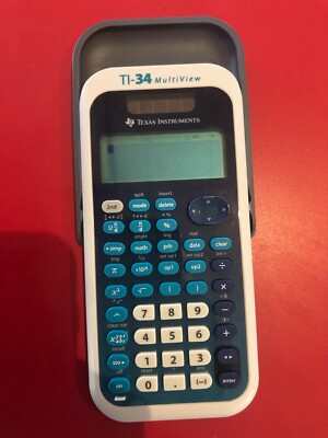 Texas Instruments TI-34 Multiview Calculator TESTED WORKING Blue Solar ...