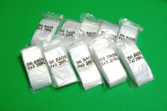 1000 Ziplock Bags 2x3 Reclosable Clear Poly Bag 2" X 3" 2mil Plastic ...