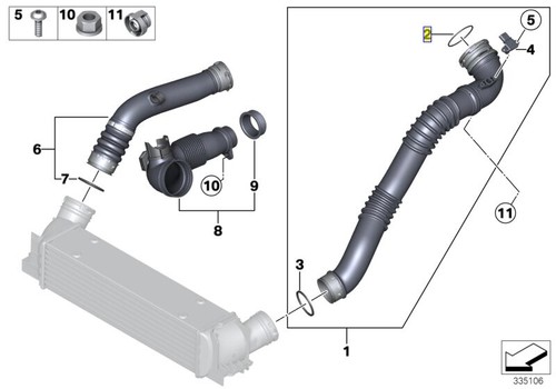 BMW Air Intake Pipe Throttle Body Seal O-Ring Gasket 13717605645 New ...