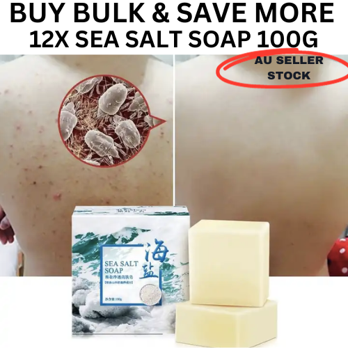 [ 12 Packs ] Sea Salt Soap Pore Acne Skin Whitening Deep Cleans Body ...