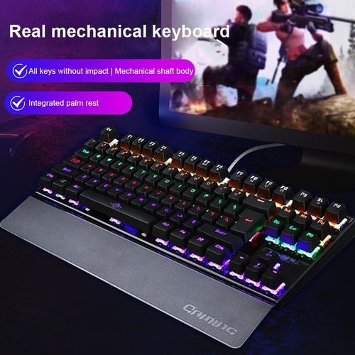 EY# NKRO Luminous Backlight Keyboard 87 Keys USB Wired PC Mechanical ...
