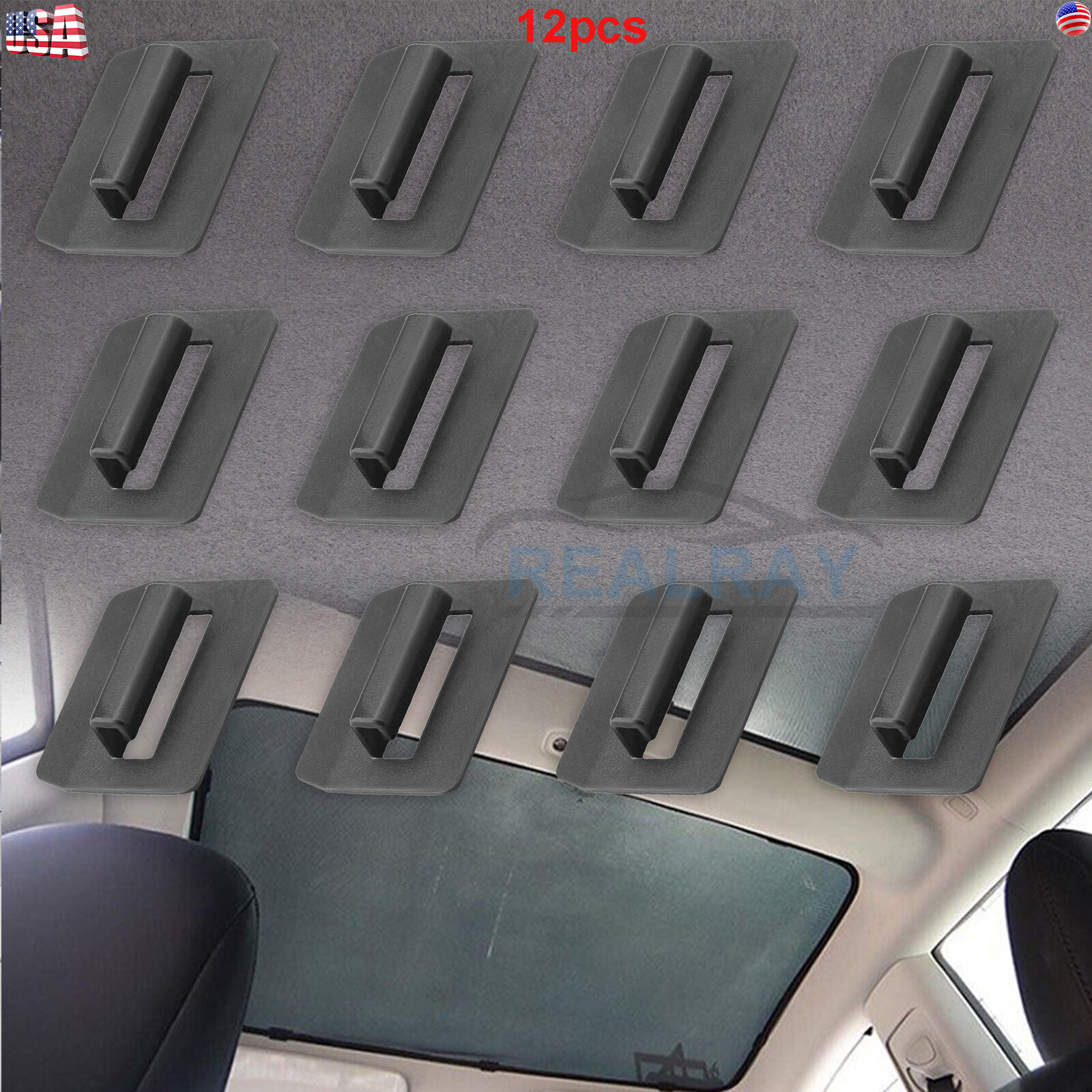 For Tesla Model Y S X 3 Roof Sunshade Clips Skylight Split Shade Sun ...