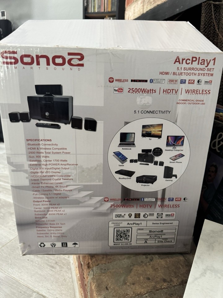 SONOS ArcPlay1 Smartsound, 5.1 Surround System, 2500 Watts | eBay
