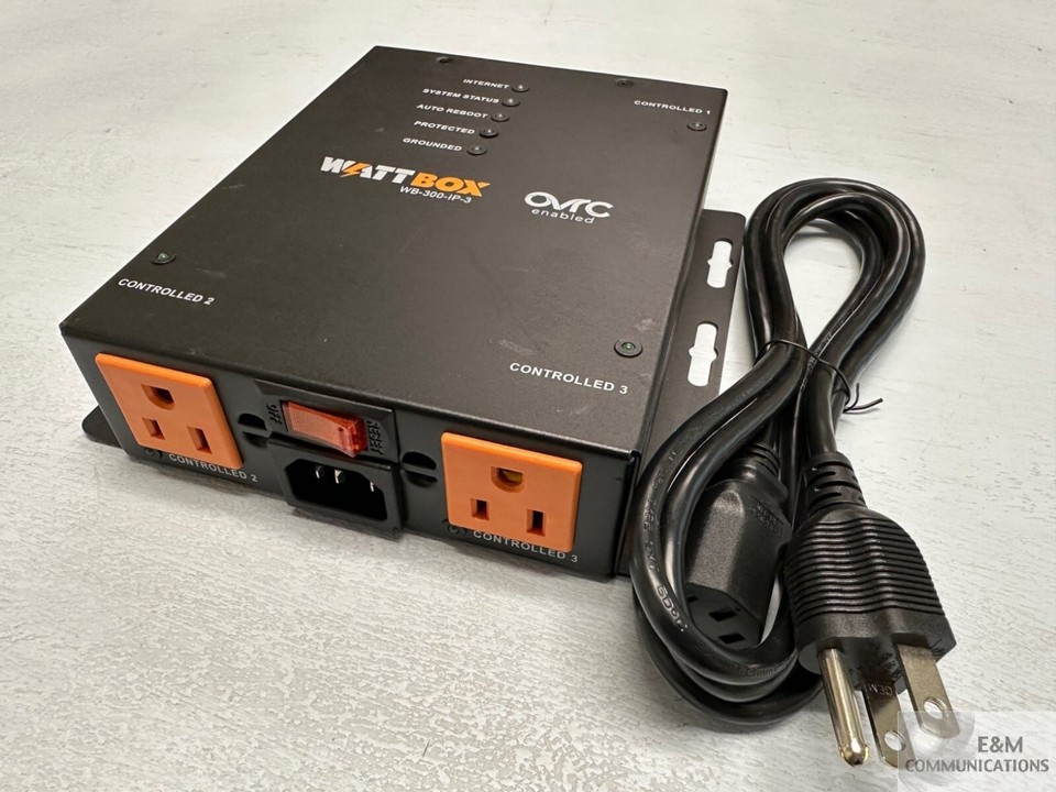 WB-300-IP-3 WATTBOX 3-OUTLET POWER SURGE AUTO REBOOT OVRC DEREG ...