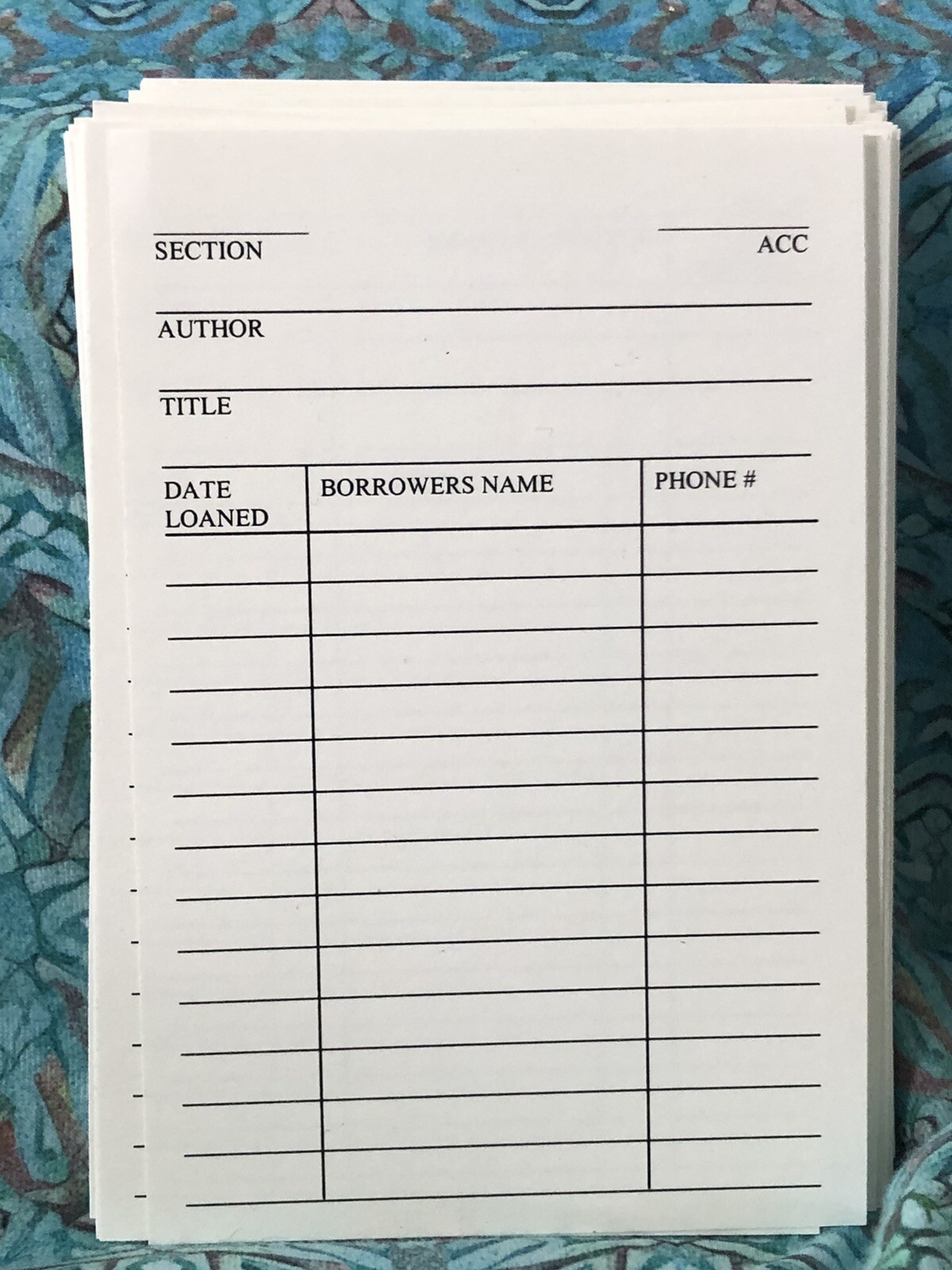 50 Demco Self Stick Library Book Pockets, AND 50 Blank Date Due Cards ...