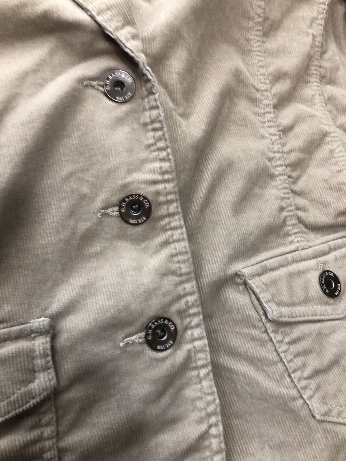 GH Bass & Co Bass Jeans Corduroy Blazer Jacket Women's M 3-Button V ...