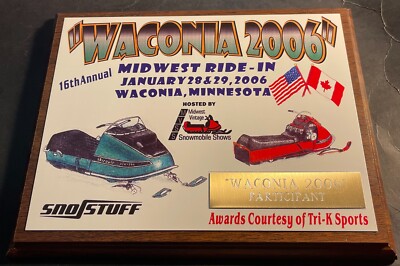 WACONIA 2006 COLLECTOR "PARTICIPANT" PLAQUE FEATURING SKIROULE & MOTO ...