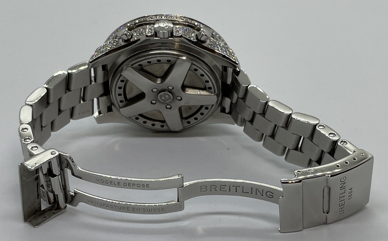RARE Breitling Bentley Watch DIAMONDS 100% NATURAL DIAMONDS ICED OUT 51 ...