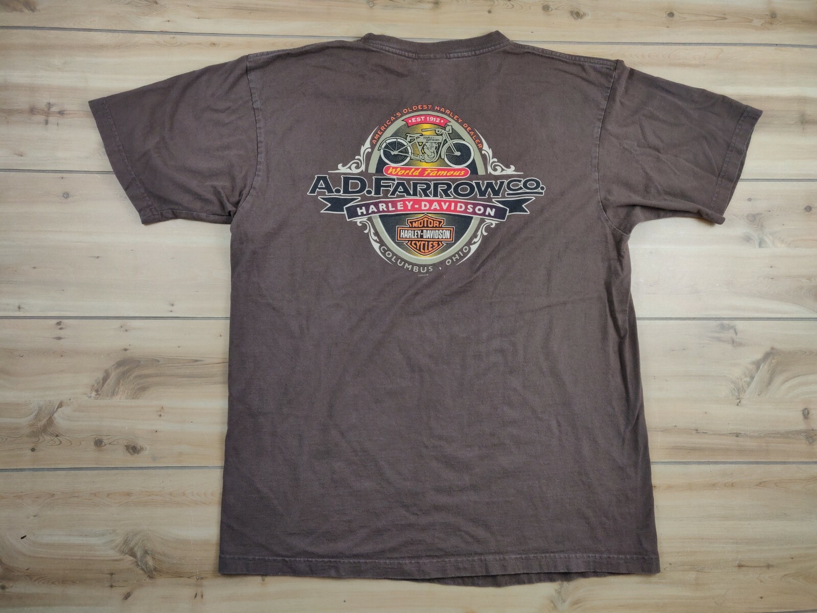 RARE HARLEY DAVIDSON AD FARROW COLUMBUS OHIO T-SHIRT … - Gem