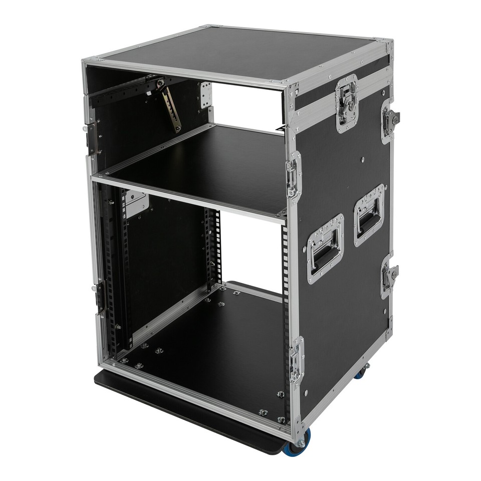 10U PA DJ Rack Road Case w/ 11U Slant Mixer Top Casters | eBay