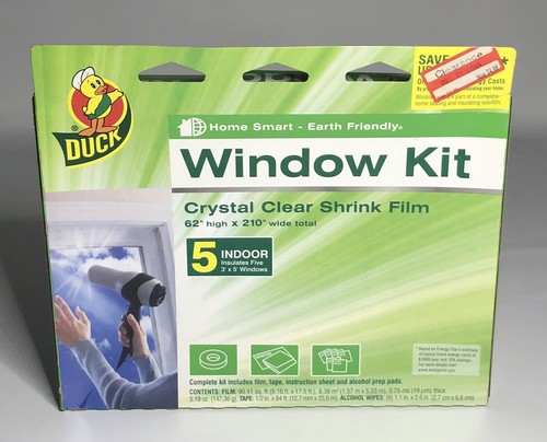Duck Window Kit Insulates 5 Indoor 3’ x 5’ Windows Complete Shrink Film ...