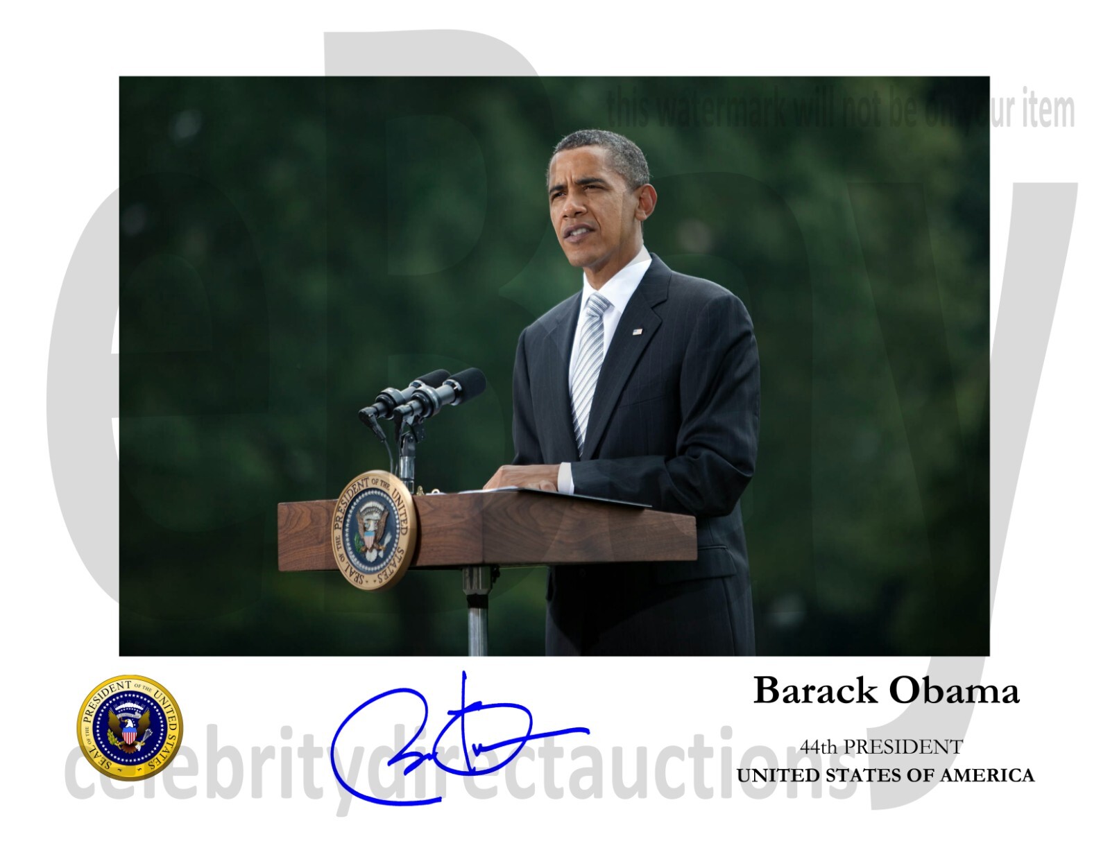 President Barack Obama autographed 11x8.5 portrait photo REPRINT | eBay