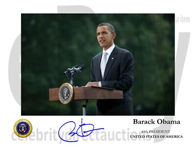 President Barack Obama autographed 11x8.5 portrait photo REPRINT | eBay