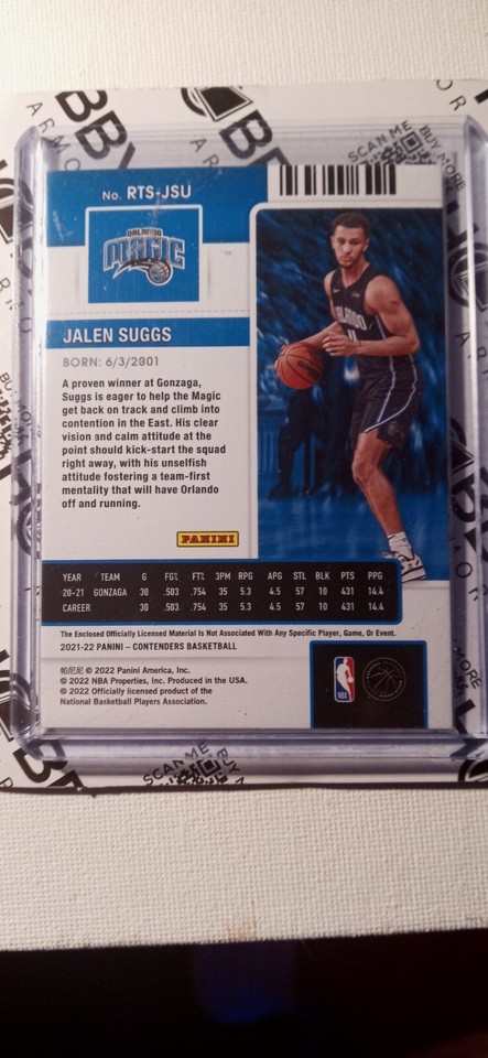 2022 Contenders JALEN SUGGS Rookie Ticket 2 color Jersey Swatch Patch ...