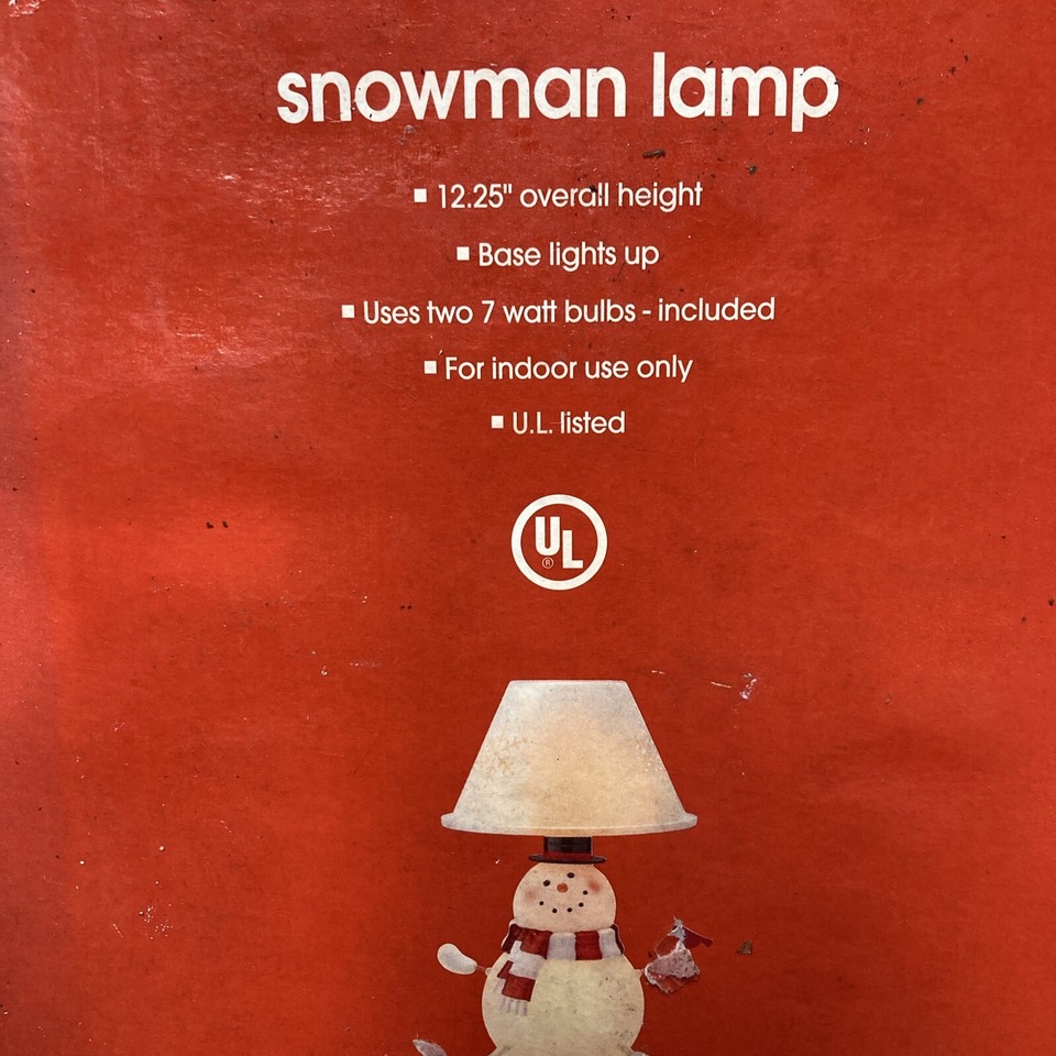 Snowman Lamp New In Box | eBay
