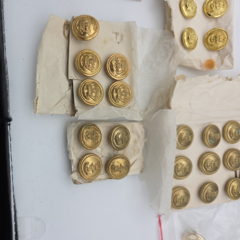 JOB LOB MILITARY, ARMY, NAVAL, POLICE BUTTONS. VINTAGE. NEW OLD STOCK ...
