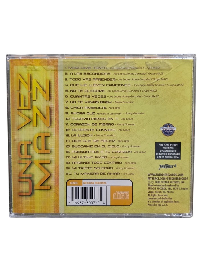 Una Vez Mazz Joe Lopez, Jimmy Gonzalez Y Grupo Mazz Tejano Music Freddie Records | eBay